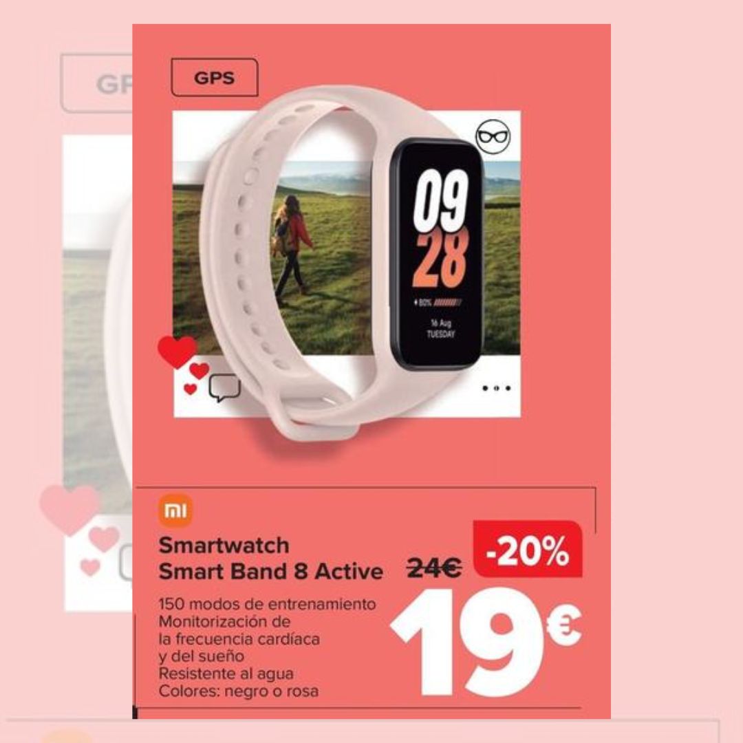 Smartwatch Band 8 Active por 19 € en Carrefour. ¡Qué mejor regalo para ...